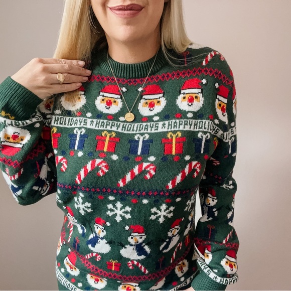 H&M | Sweaters | Forest Green Festive Christmas Sweater | Poshmark